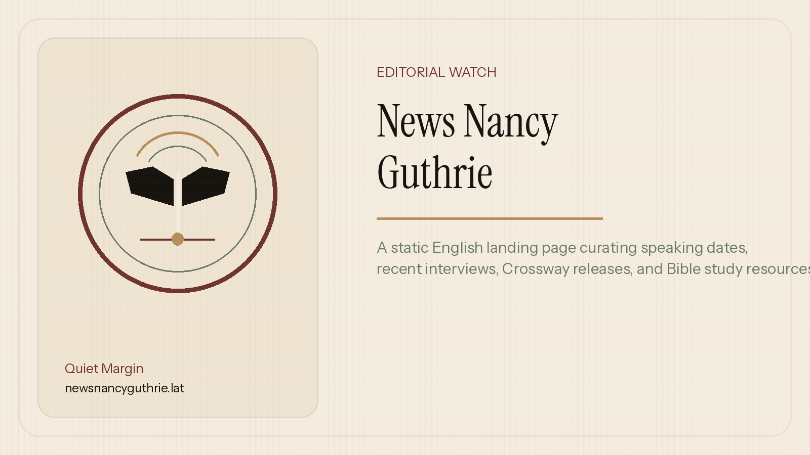 News Nancy Guthrie | Events, Interviews & Book Updates